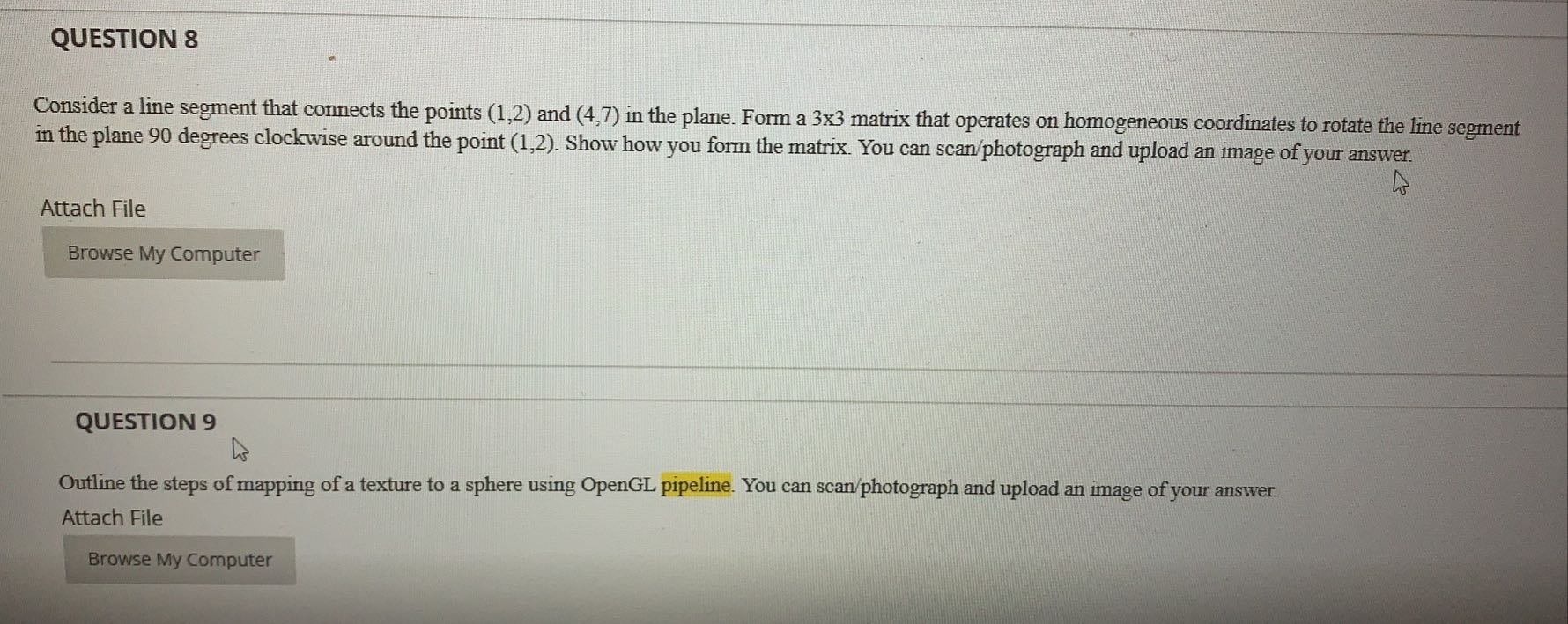 Solved QUESTION 8 Consider a line segment that connects the | Chegg.com