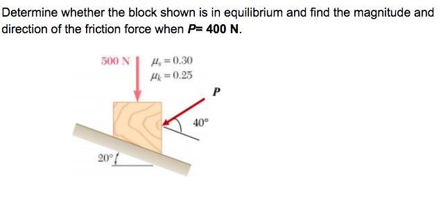 Solved Determine whether the block shown is in equilibrium | Chegg.com