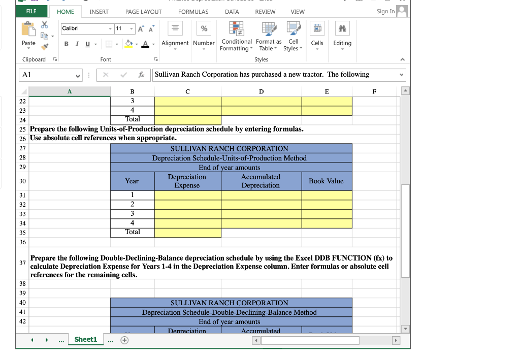Solved Depreciation using Excel's Absolute Cell Referencing, | Chegg.com