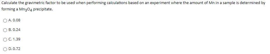 Solved Calculate the gravimetric factor to be used when | Chegg.com