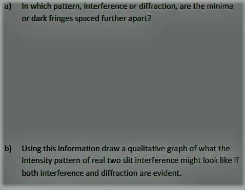 Solved a) In which pattern, interference or diffraction, are | Chegg.com