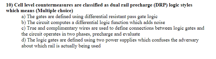 Solved 10 Cell Level Countermeasures Are Classified As Dual