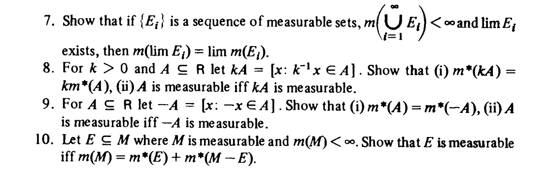 Solved 7. Show that if {E;} is a sequence of measurable | Chegg.com