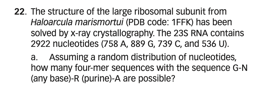 Solved The structure of the large ribosomal subunit | Chegg.com