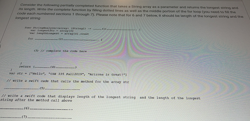 Solved Consider the following partially completed function | Chegg.com