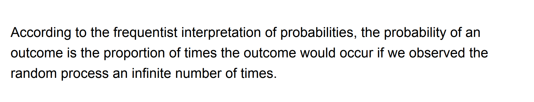 Solved According to the frequentist interpretation of | Chegg.com