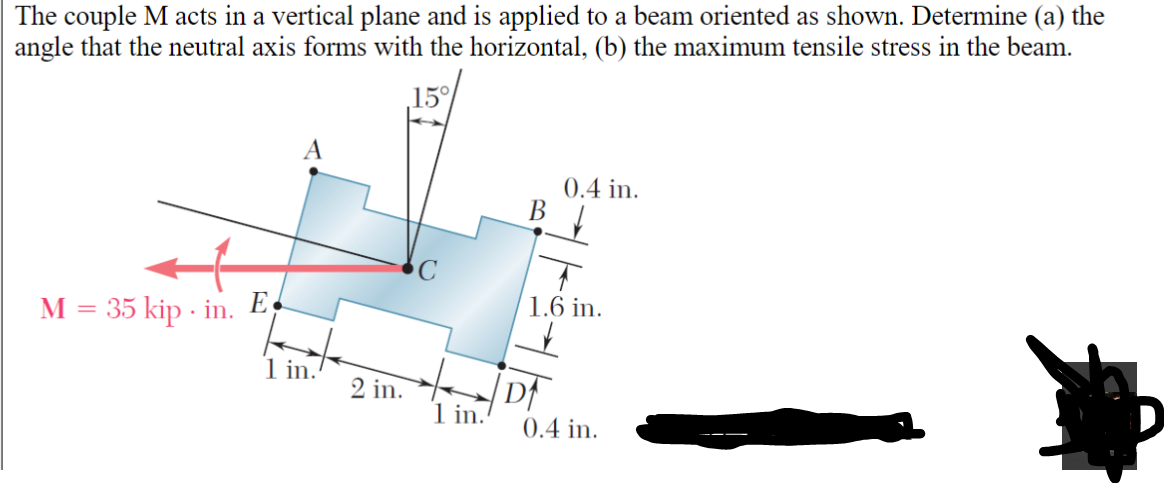 Solved The couple M acts in a vertical plane and is applied | Chegg.com
