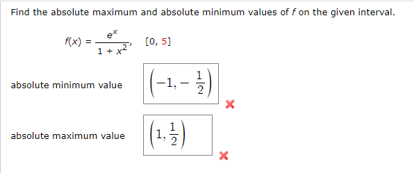 Solved Find the absolute maximum and absolute minimum values | Chegg.com