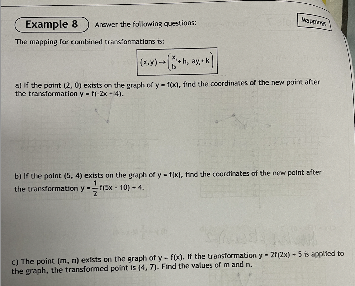 Solved The mapping for combined transformations is: | Chegg.com