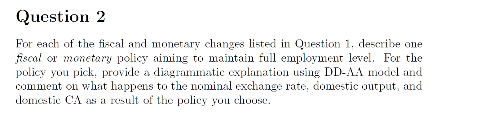 Solved Question 1 Using the DD-AA model, explain the effects | Chegg.com