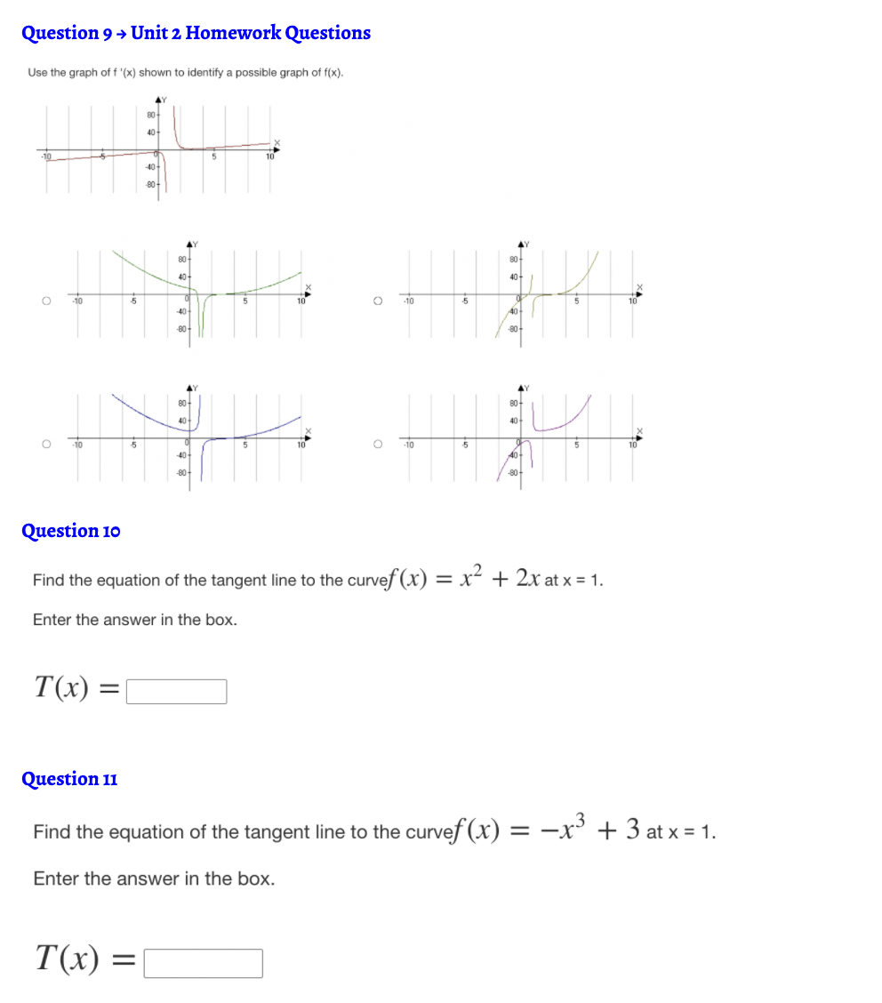 Solved Question 7 – Unit 2 Homework Questions Use the graph | Chegg.com