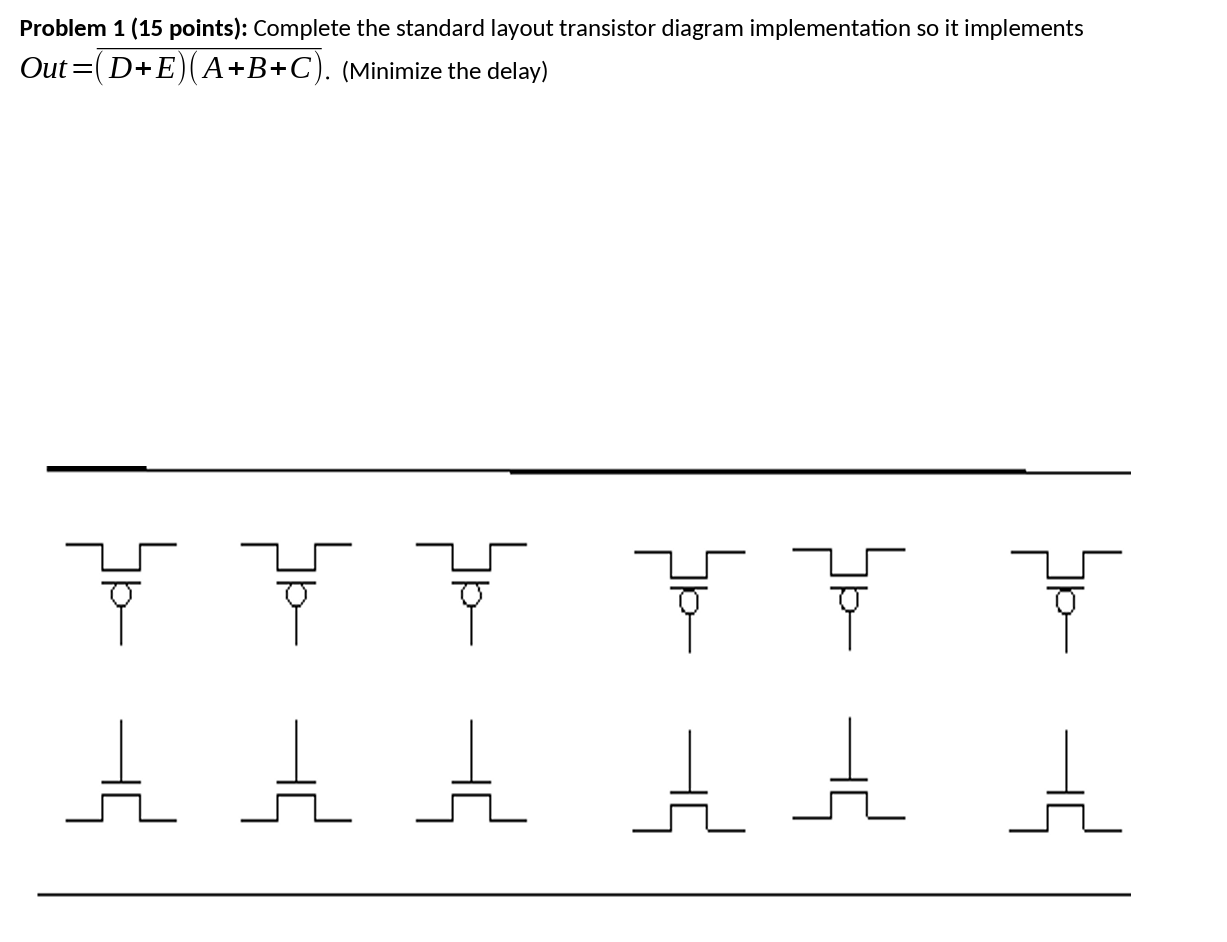 Solved Problem 1 (15 points): Complete the standard layout | Chegg.com