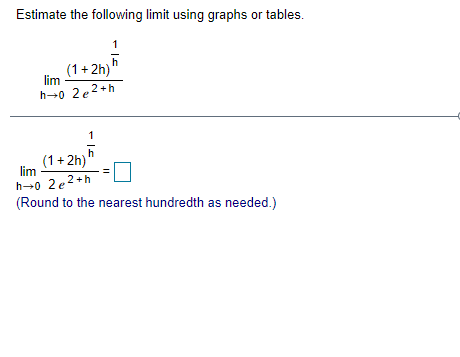 Solved Estimate the following limit using graphs or tables. | Chegg.com