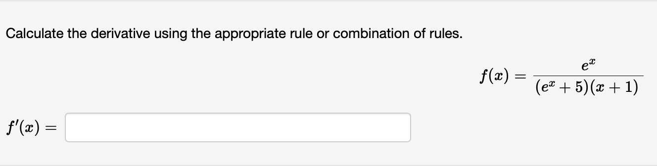 Solved Calculate the derivative using the appropriate rule | Chegg.com