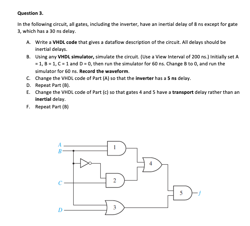 Solved Question 3. In the following circuit, all gates, | Chegg.com