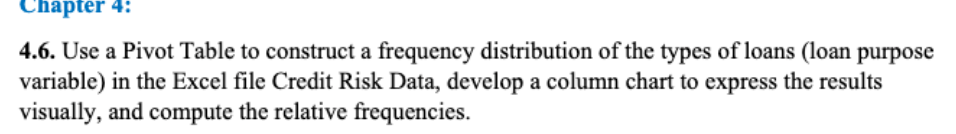 4.6. Use a Pivot Table to construct a frequency | Chegg.com