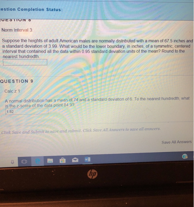 Solved estion Completion Status: Norm Interval 3 Suppose the | Chegg.com