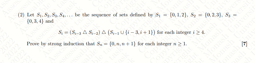 Solved Prove by strong induction that Sn = {0, n, n+1} for | Chegg.com
