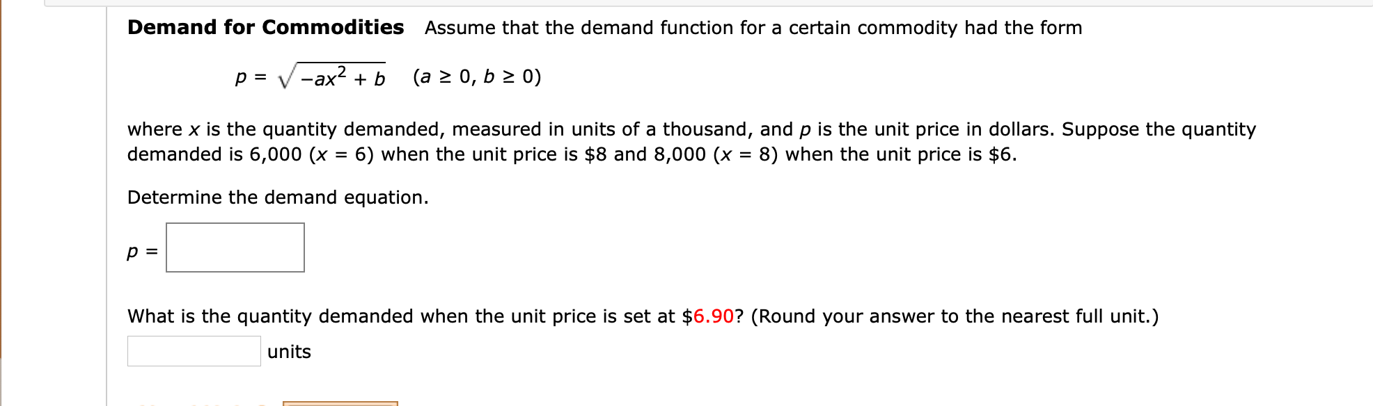 Solved Demand for Commodities Assume that the demand | Chegg.com
