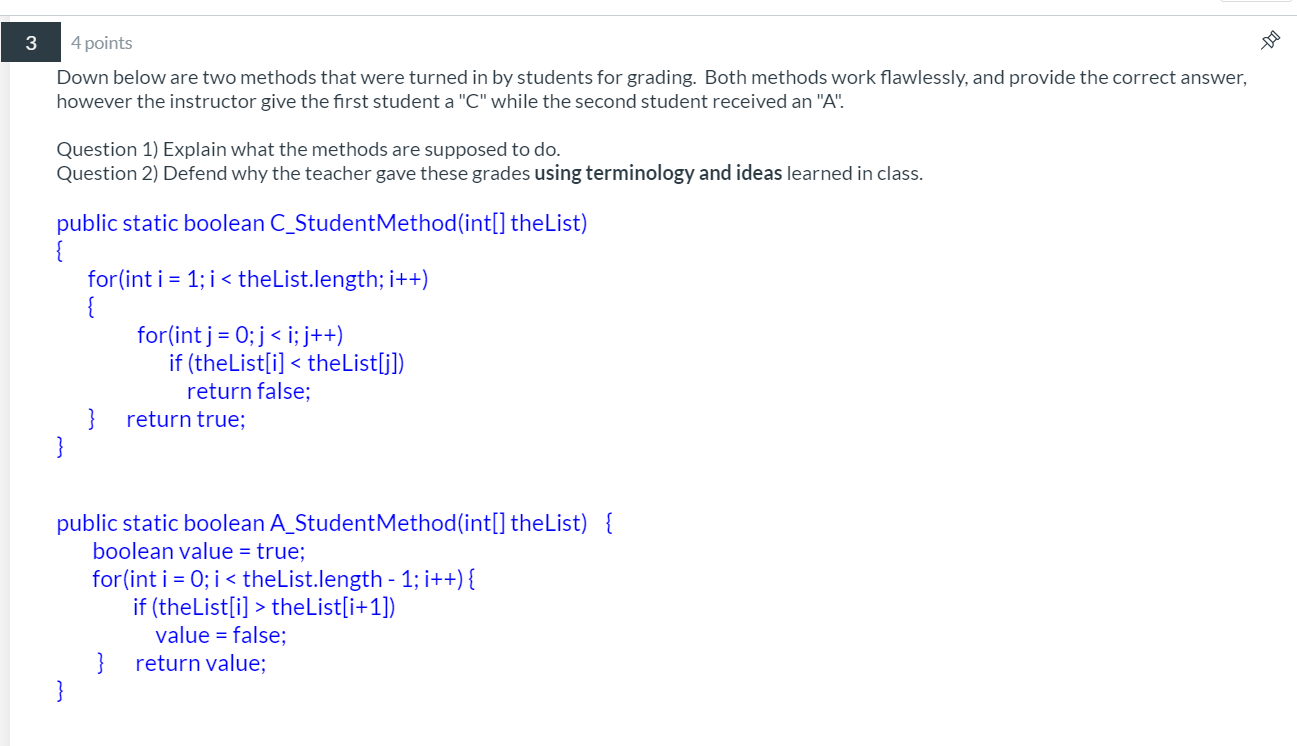 Solved 3 4 points til Down below are two methods that were | Chegg.com