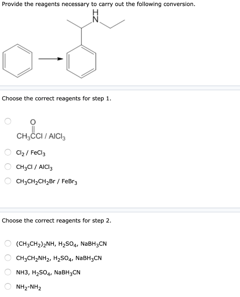 Solved Provide the reagents necessary to carry out the | Chegg.com