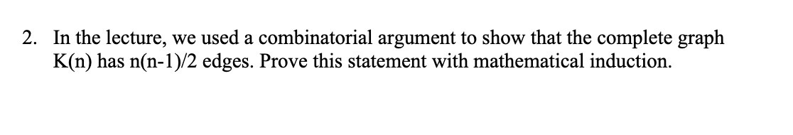 Solved In The Lecture We Used A Combinatorial Argument To 