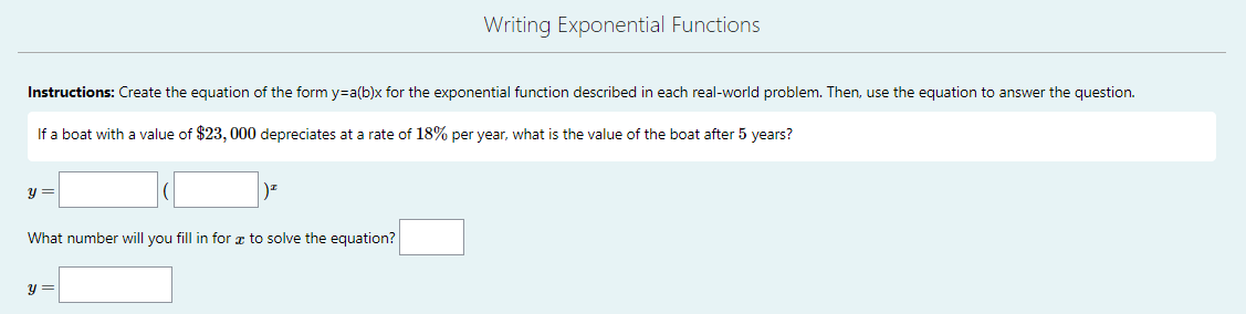 Solved Writing Exponential Functions Instructions: Create | Chegg.com
