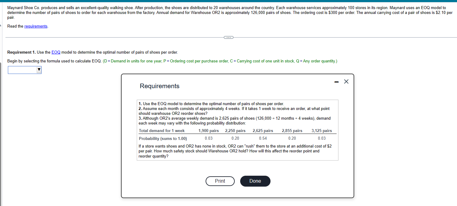 Solved pair. Read the requirements. Requirement 1. Use the | Chegg.com
