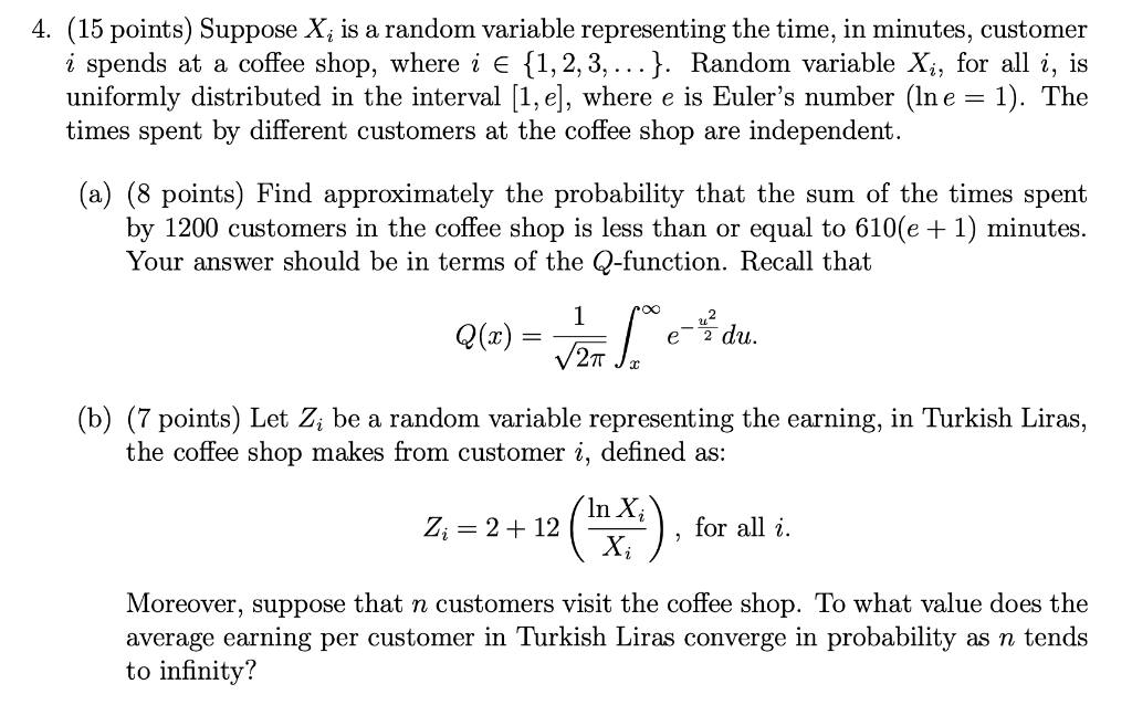 Solved (15 points) Suppose Xi is a random variable | Chegg.com