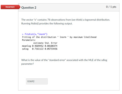 The vector ' x ' contains 78 observations from (we | Chegg.com