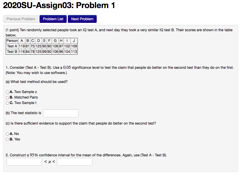 Solved 2020SU-Assign03: Problem 1 Previous Problem Problem | Chegg.com