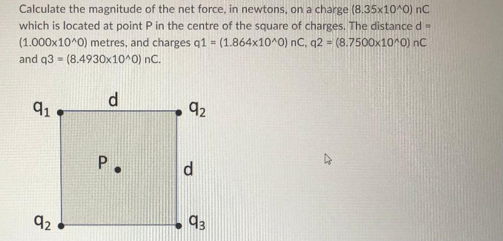 Solved Calculate the magnitude of the net force, in newtons, | Chegg.com