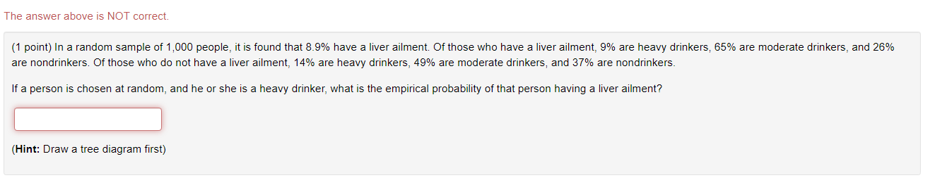 Solved (1 point) In a random sample of 1,000 people, it is | Chegg.com