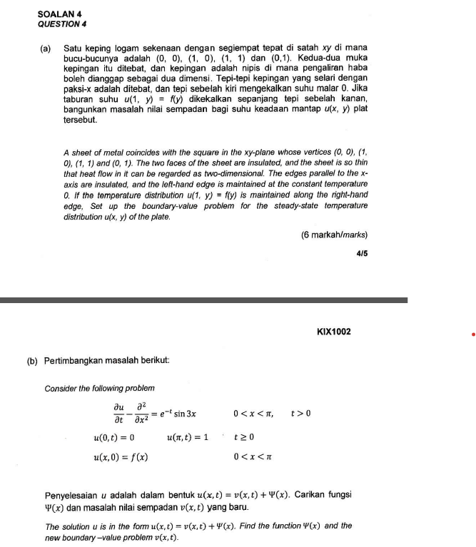 Solved (a) Satu keping logam sekenaan dengan segiempat tepat | Chegg.com