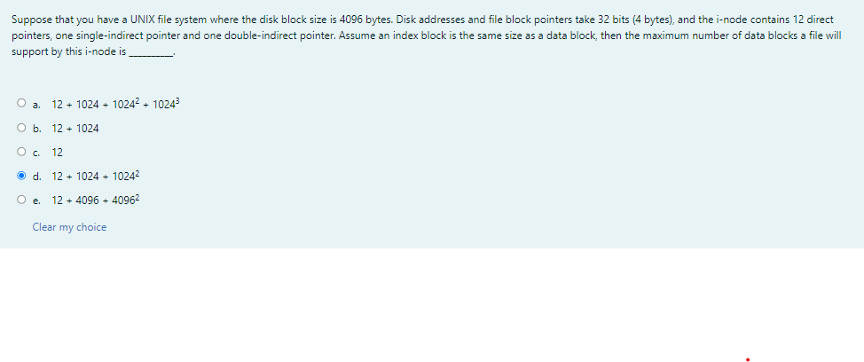 Solved Suppose that you have a UNIX file system where the | Chegg.com