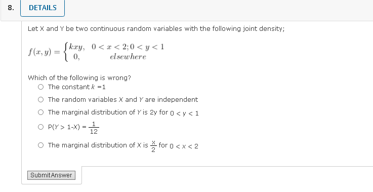Solved 8. DETAILS Let X and Y be two continuous random | Chegg.com