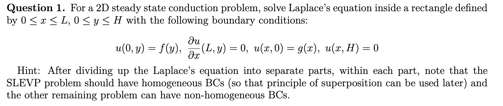 Solved Question 1 For A 2d Steady State Conduction Problem