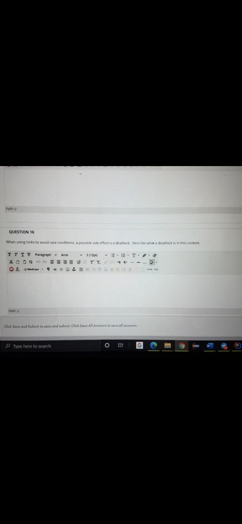 Solved Path:p QUESTION 16 When using locks to avoid race | Chegg.com