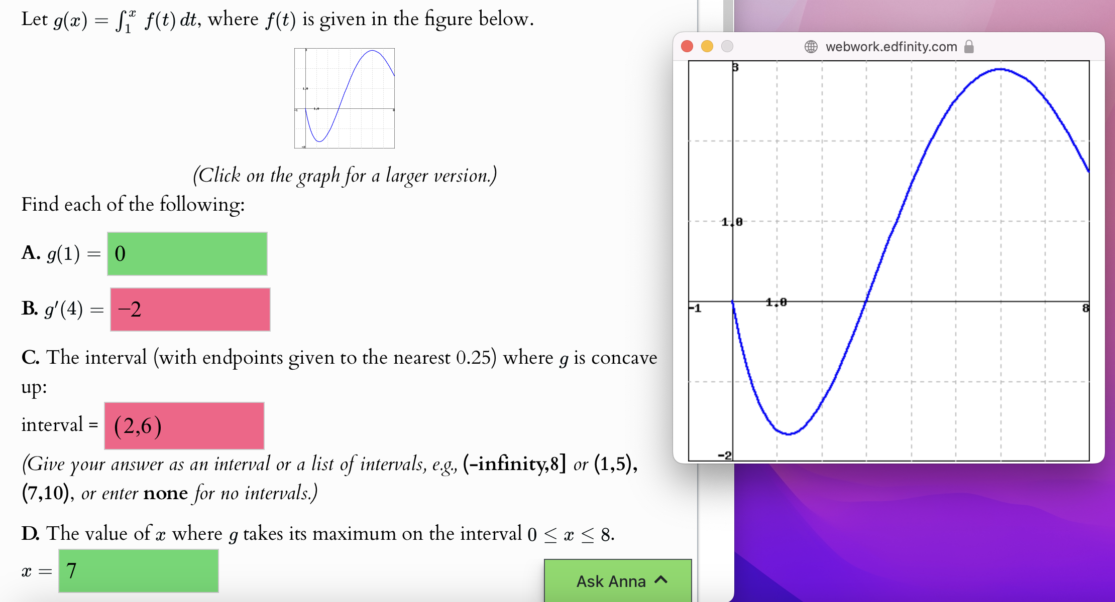 Solved (Give your answer as an interval or a list of | Chegg.com