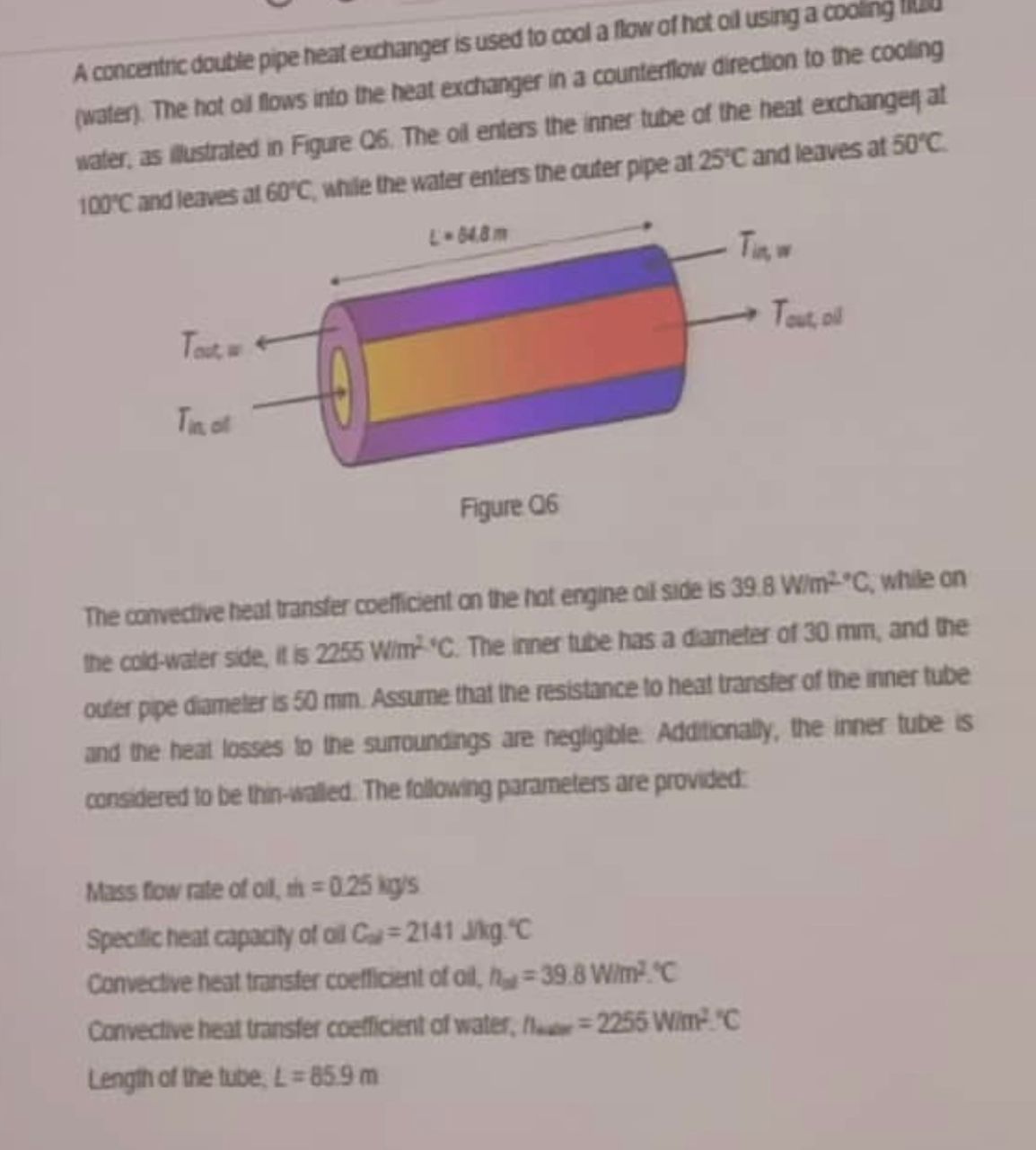 Solved A concentric double pipe neat exchanger is used to | Chegg.com