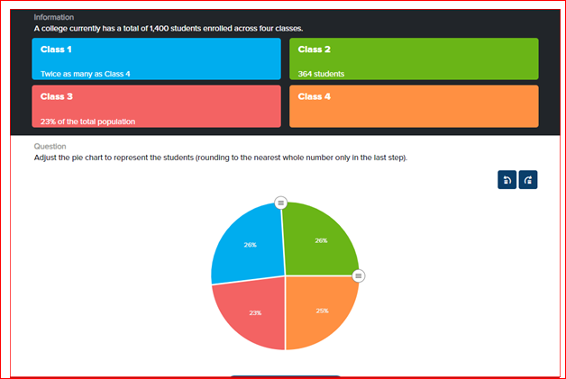 Solved Question Adjust the ple chart to represent the | Chegg.com