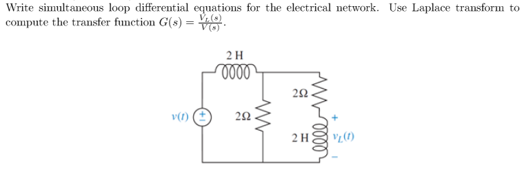 Solved Write Simultaneous Loop Differential Equations For 