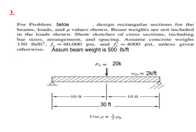 Solved For Problem below, design rectangular sections for | Chegg.com