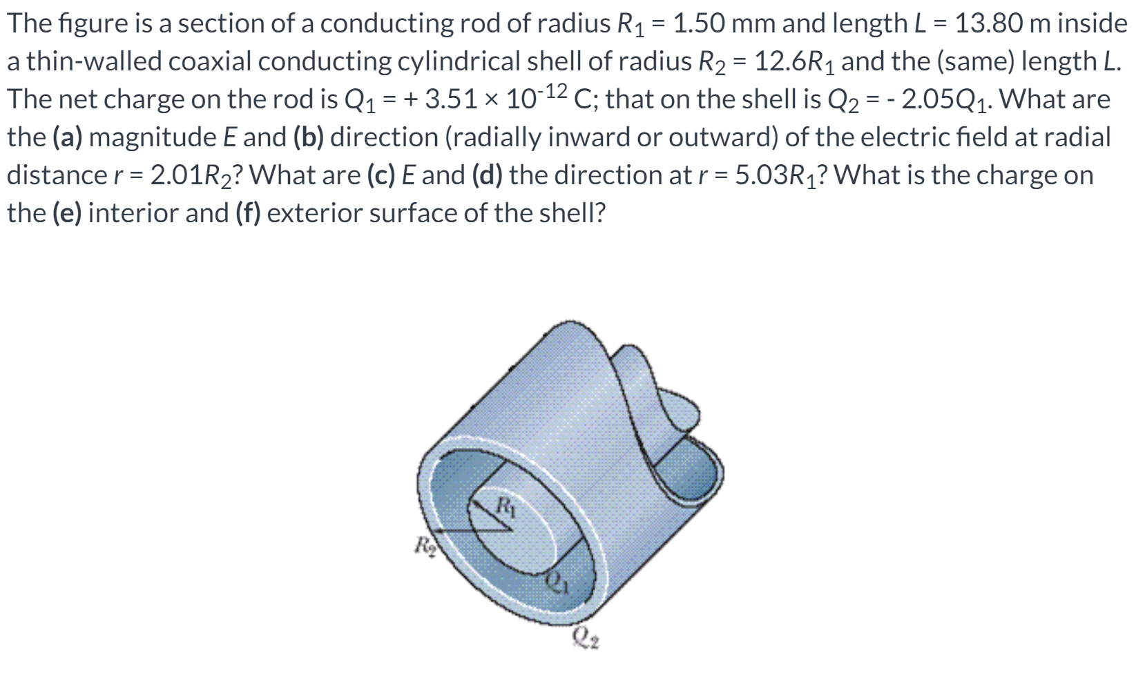 Solved - = The figure is a section of a conducting rod of | Chegg.com