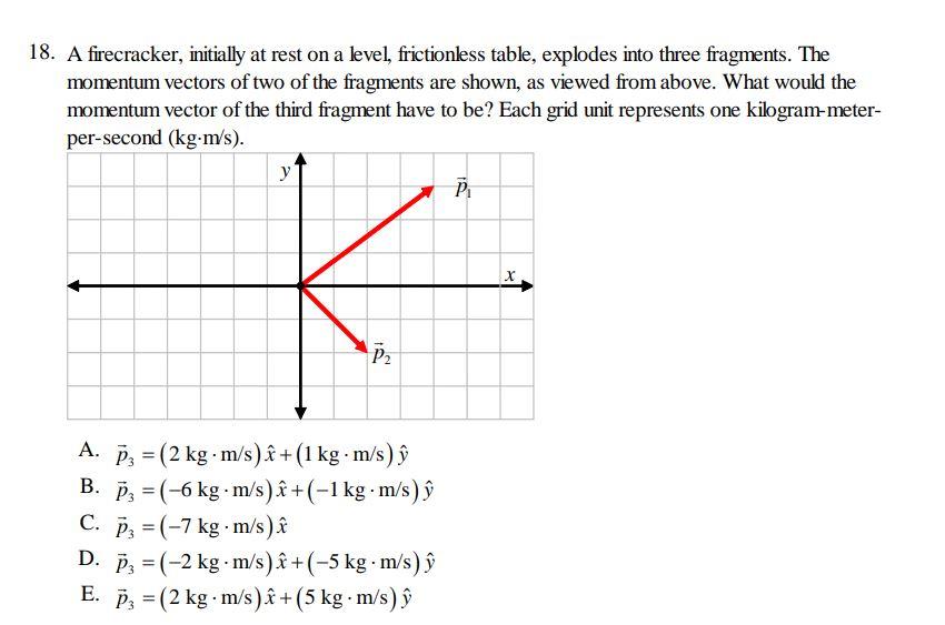 Solved A firecracker, initially at rest on a level, | Chegg.com