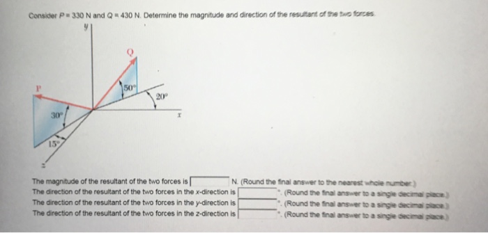 Solved Consider P 330 N And Q 430 N Determine The