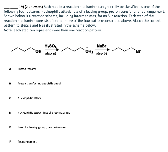 Solved 19) (2 answers) Each step in a reaction mechanism can | Chegg.com