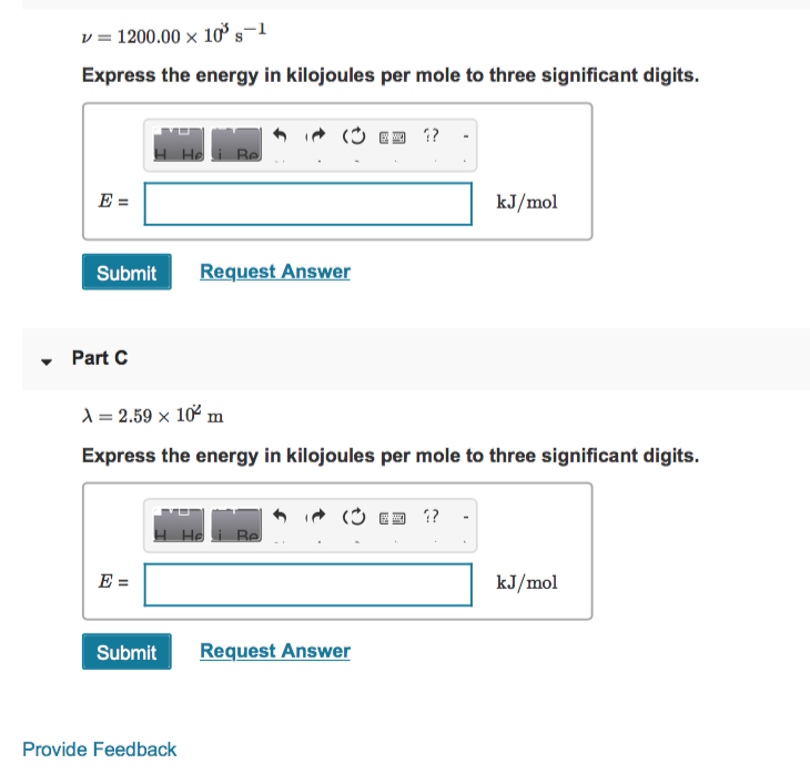 Solved Express the energy in kilojoules per mole to three | Chegg.com