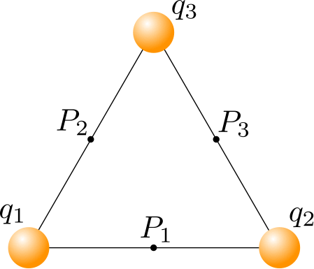 Solved The figure shows a point charge on each vertex of an | Chegg.com