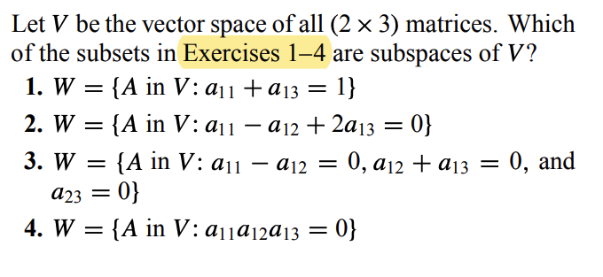 Solved Let V be the vector space of all (2×3) matrices. | Chegg.com